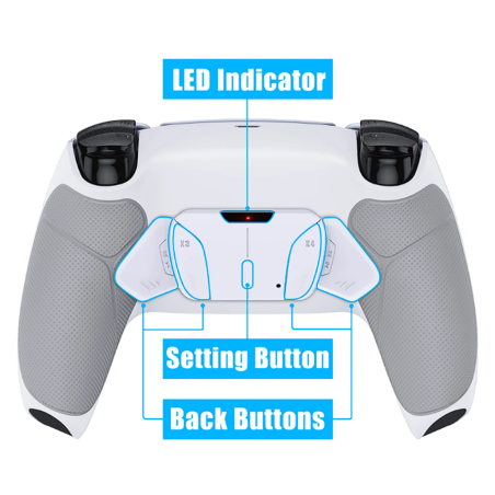 Ps5 Dualsense Controller 4x Back Button Mod Kit Rise4 Rubberized White ...