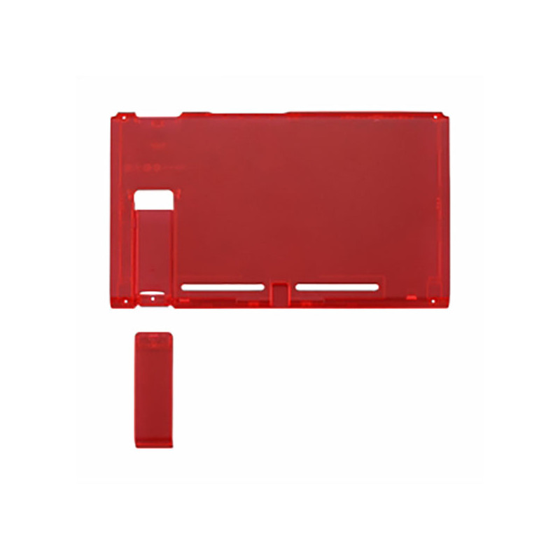 NS Switch Console Backplate With Kickstand Transparent Clear Red
